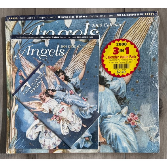 Office | Angels Renaissance Y2k Calendar Wall Desk Planner Set ...